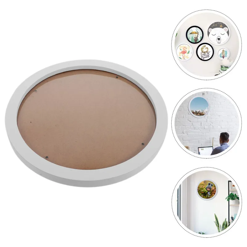 DHgate.com:Rustic Round Wood Picture Frame for Wall Decor - Natural ...