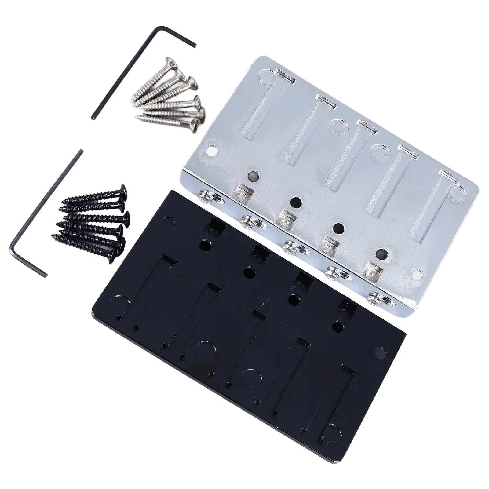5-String Electric Bass Bridge Replacement Set: Blackened Steel Bass ...