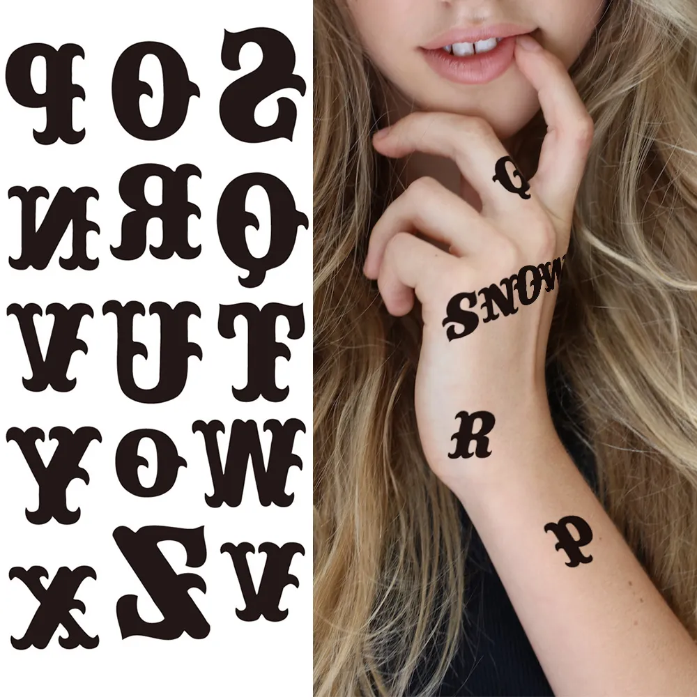 Tattoo Stickers: Arabic Alphabet Temporary Tattoos For Women & Kids ...