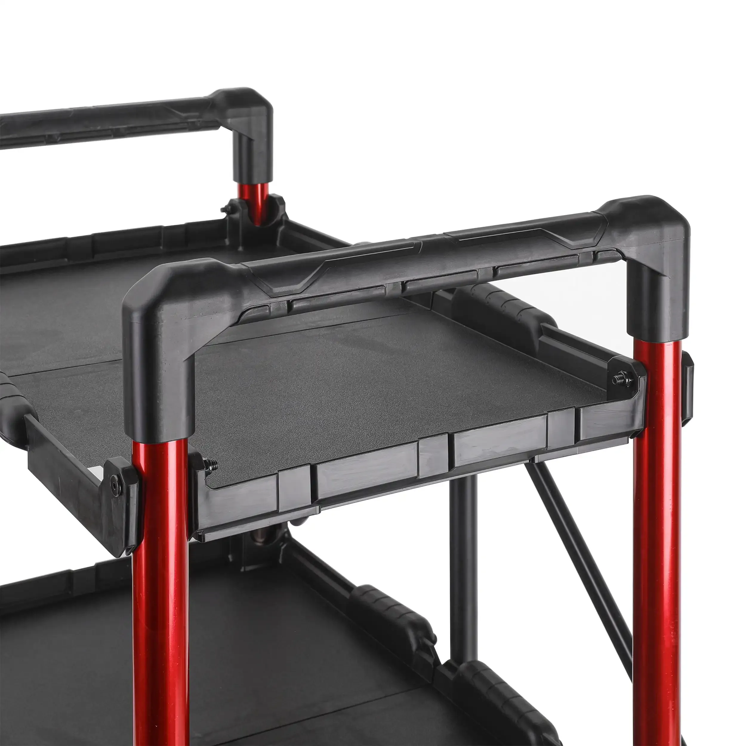 3-Tier Foldable Service Cart With Lockable Wheels – Portable Rolling ...
