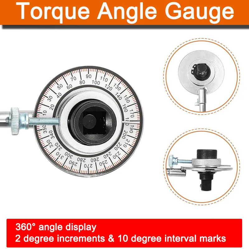 360° Adjustable Drive Torque Angle Gauge Wrench 1/2'' | Pro Flexible Clip Arm Measure Tool from ...