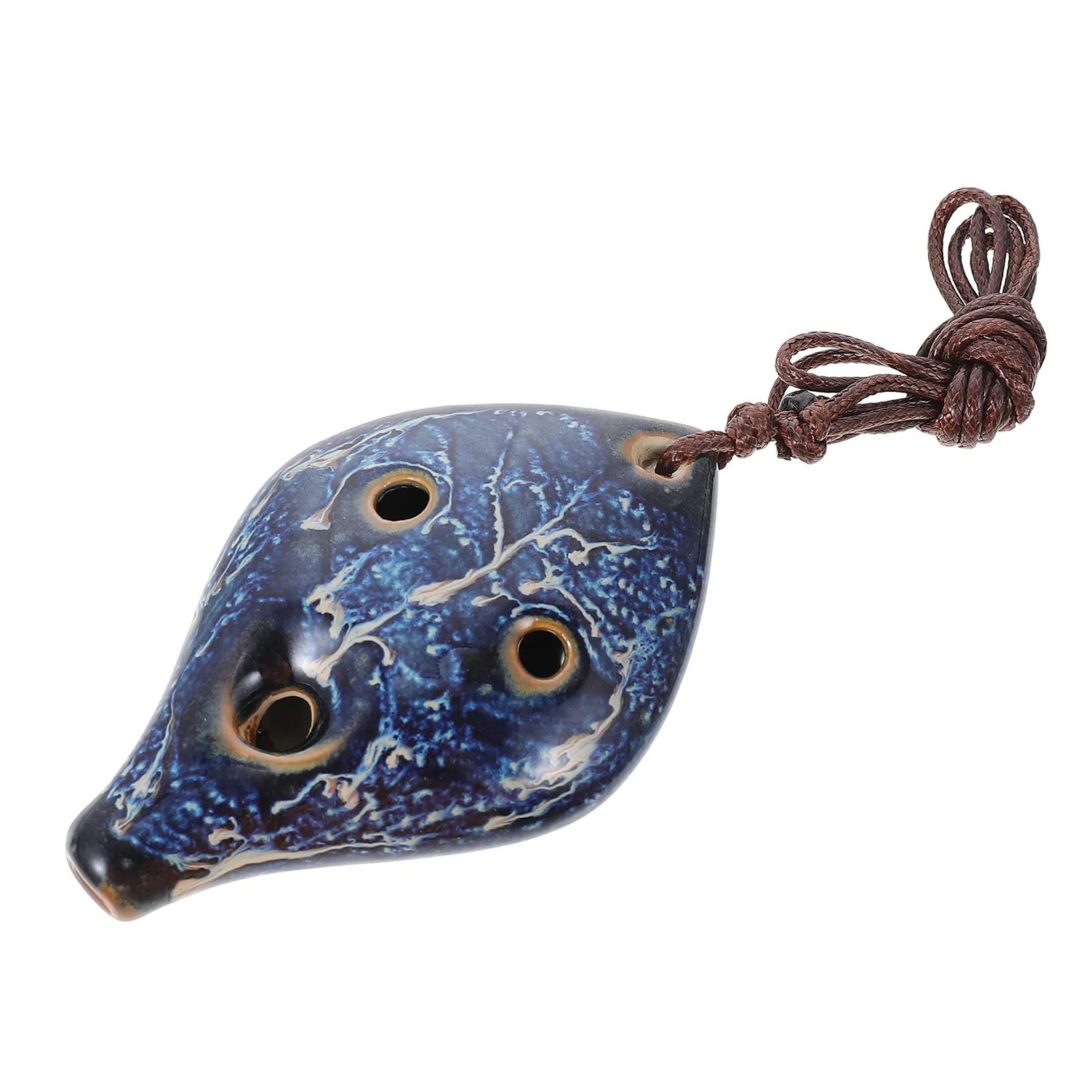 6 Hole Ocarina Wind Instrument White Porcelain Leaf Shaped Flute For ...