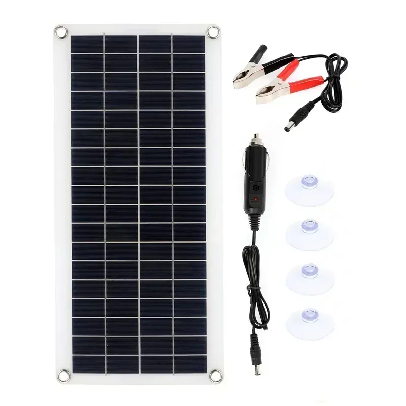 12V Flexible Solar Panel Kit Battery Charger with Dual USB and 10A-50A ...
