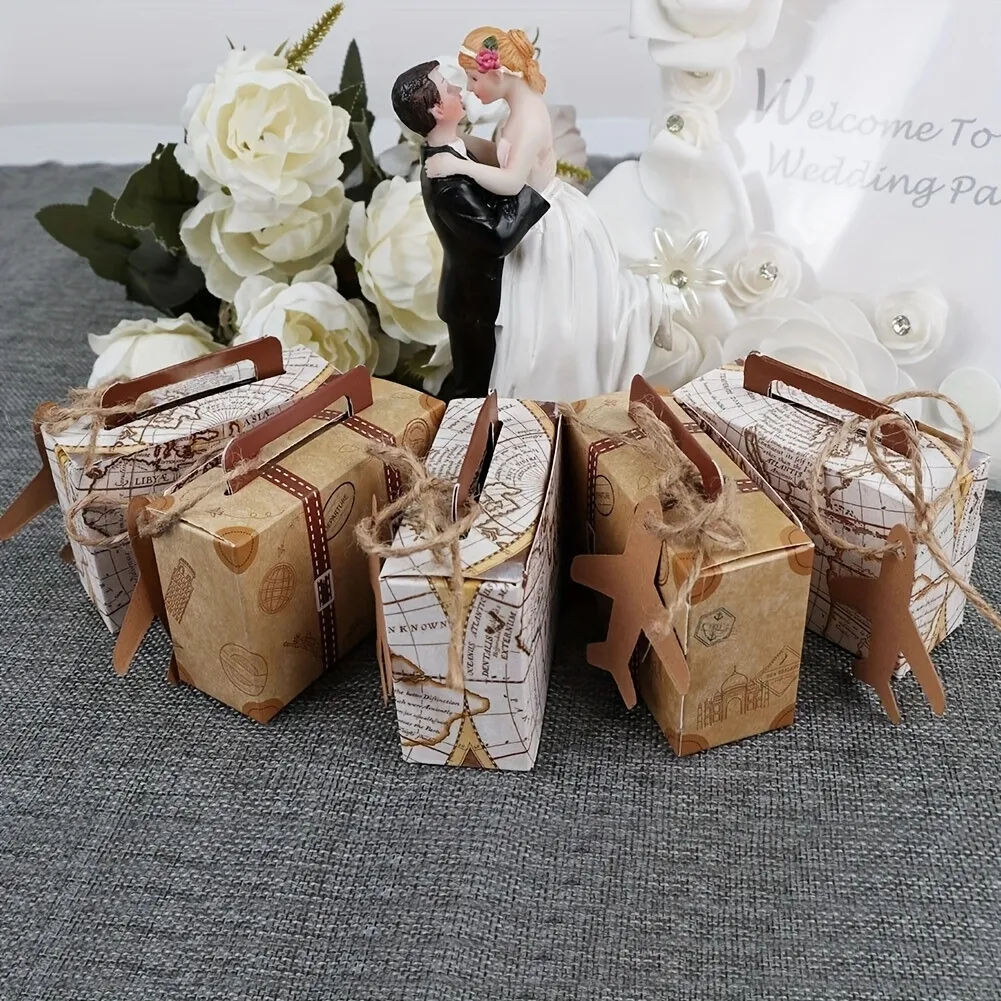 Mini Kraft Suitcase Candy Boxes for Compass Kids Guest Gift Bags Party ...