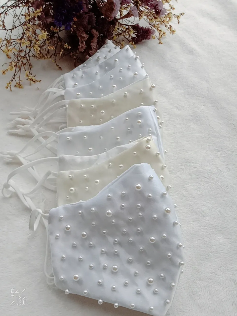 Handcrafted Pearl Beaded Bridal Face Masks - Reusable Wedding Party ...