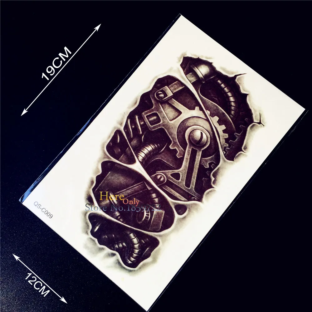 3D Metal Robot Arm Waterproof Temporary Tattoo Sticker for Men ...