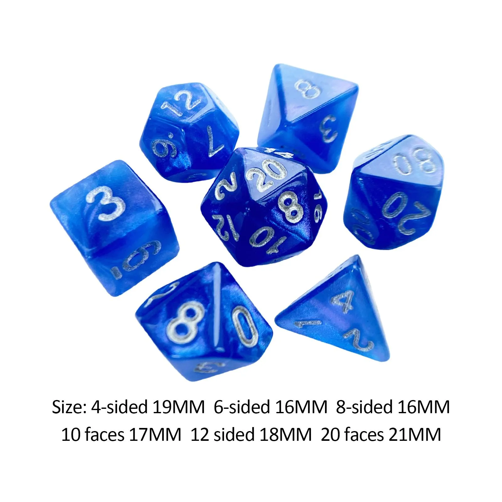 Multicolor 7-Piece Acrylic Polyhedral Dices Set for Dungeons and ...