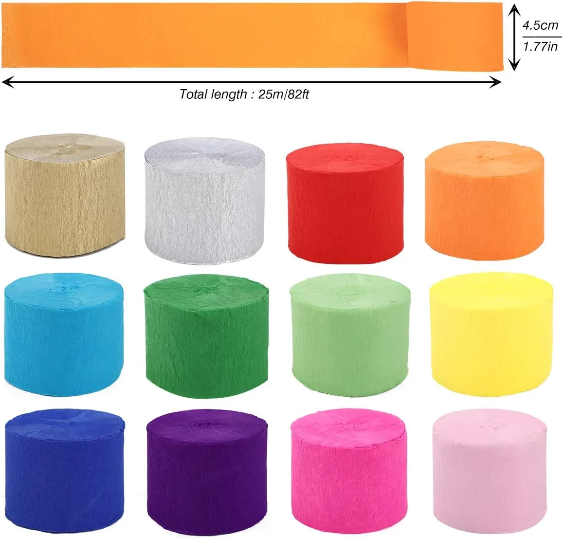6/Rainbow Colored Crepe Paper Rolls for DIY Halloween Origami, Birthday ...