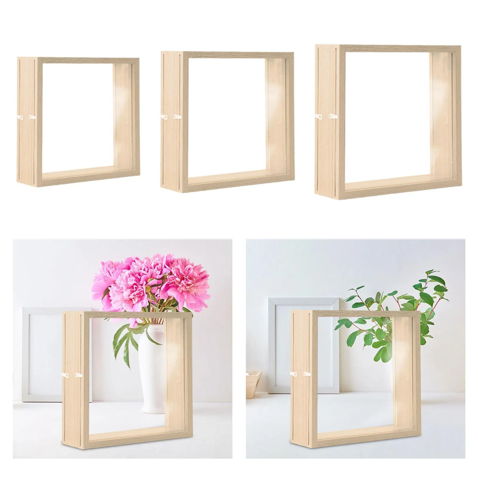 DHgate.com:Transparent Double-Sided Dried Flower Tabletop Display Frame ...