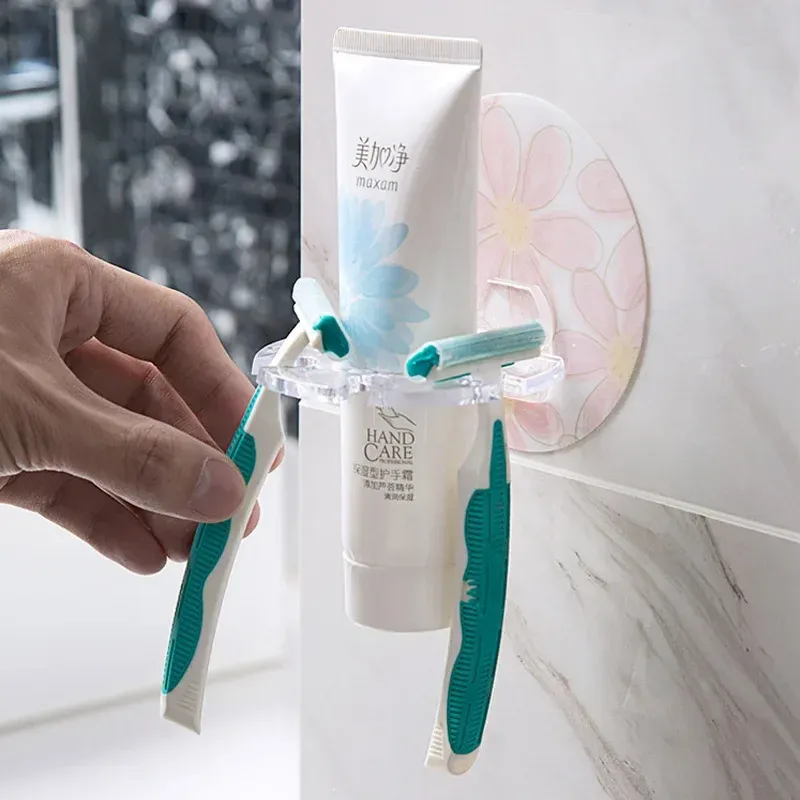 Plastic Toothbrush Holder: Wall Mount Bathroom Storage Organizer for ...