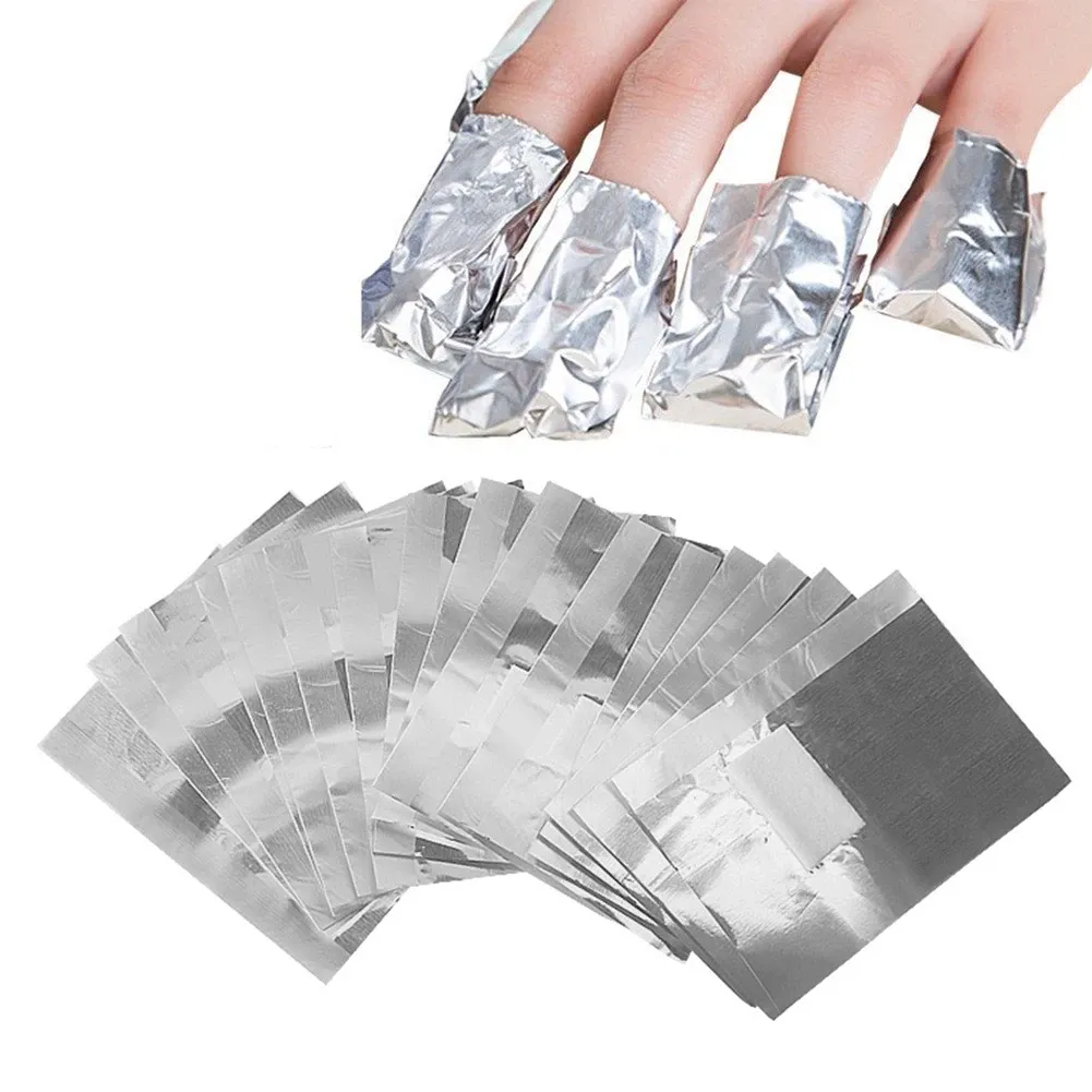 Aluminium Foil Wraps for Nail Polish Removal, 50/Gel Soak-Off Polish ...