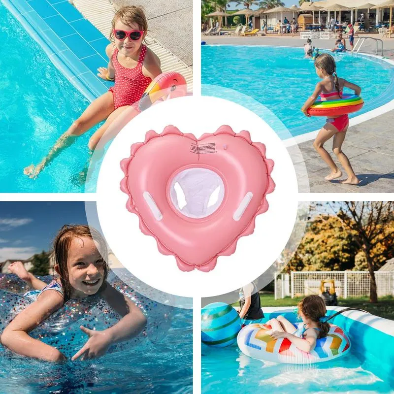 Child Heart Floaties with Seat, Inflatable Swim Ring for Pool, Training ...