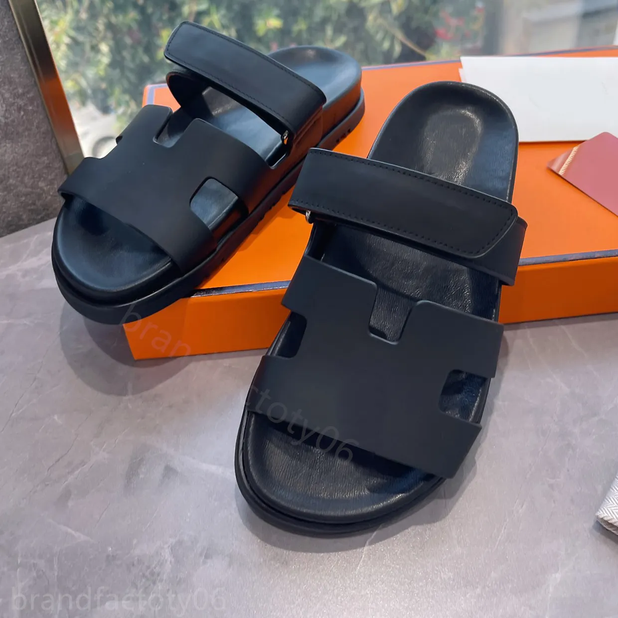 Luxury Leather Sandals Slides - Designer Platform Slippers for Women ...