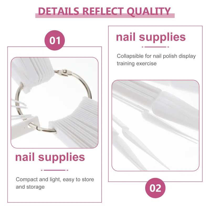 Clear Plastic Nail Fan Color Card Tray Foldable Nail Tips for Nail Tech ...