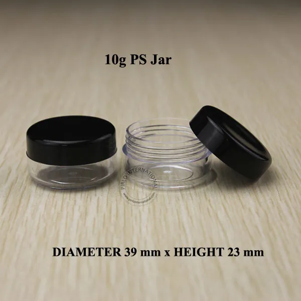 10g Small Plastic Cosmetic Jars with Lids for Nail Art Powder Sample ...
