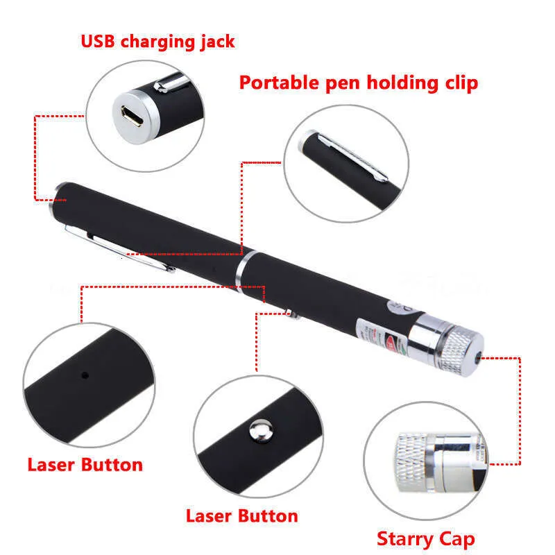 SkyStar Laser Pointer Pen - Red Starry Sky USB Rechargeable for Presentation/Sand Table from ...