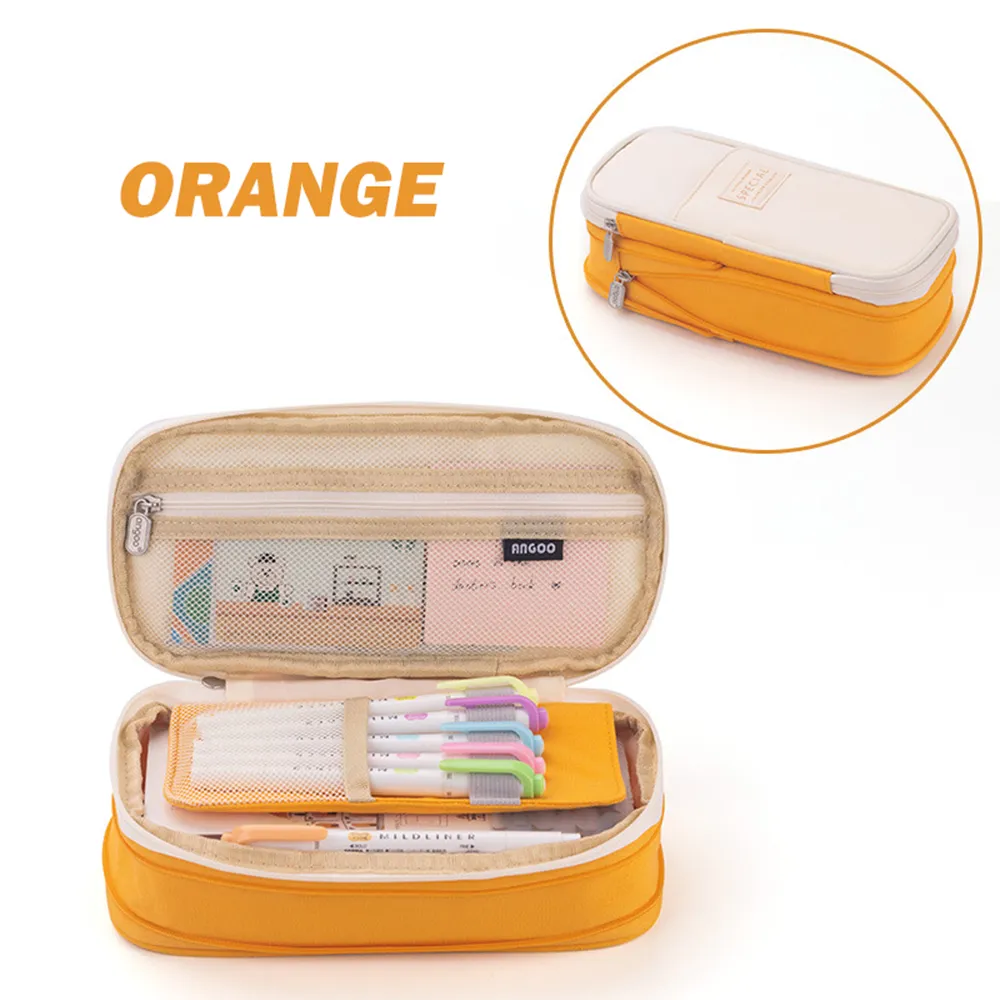 DHgate.com:Canvas Double-Layer Pen Bag: Large Capacity Pencil Case for ...