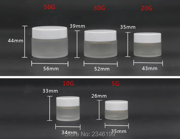 DHgate.com:Matte Glass Cosmetic Cream Jars with White Caps - Empty ...