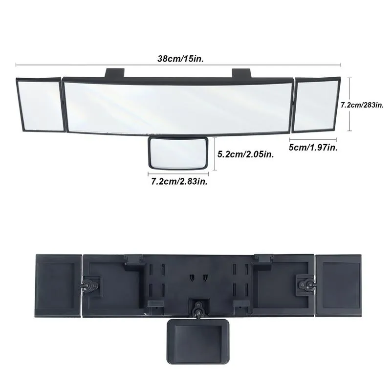 Enhanced VisionCar Rear View Mirror, 360° Wide Angle Adjustable Blind ...
