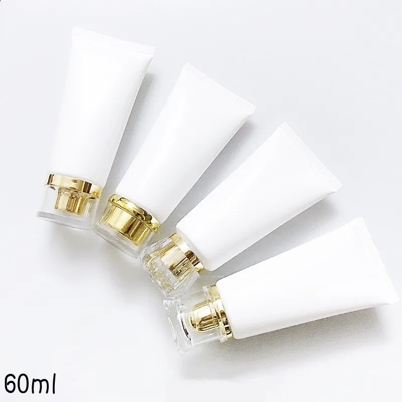 60ml White Cream Squeeze Tubes, Soft Plastic Cosmetic Containers ...