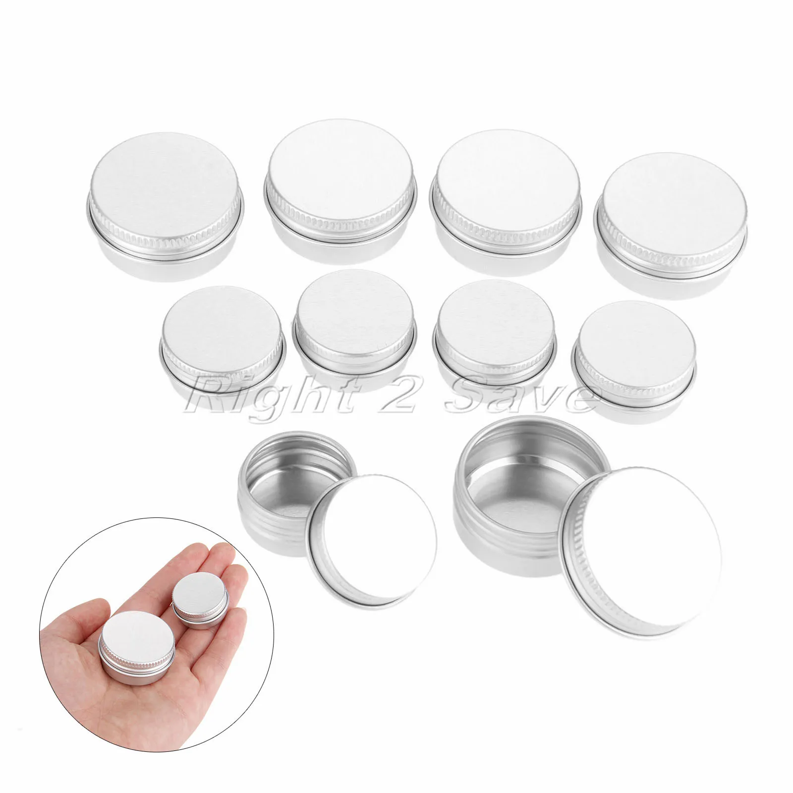Aluminum 5g Cosmetic Jars Portable Travel Containers - Set of 5 ...