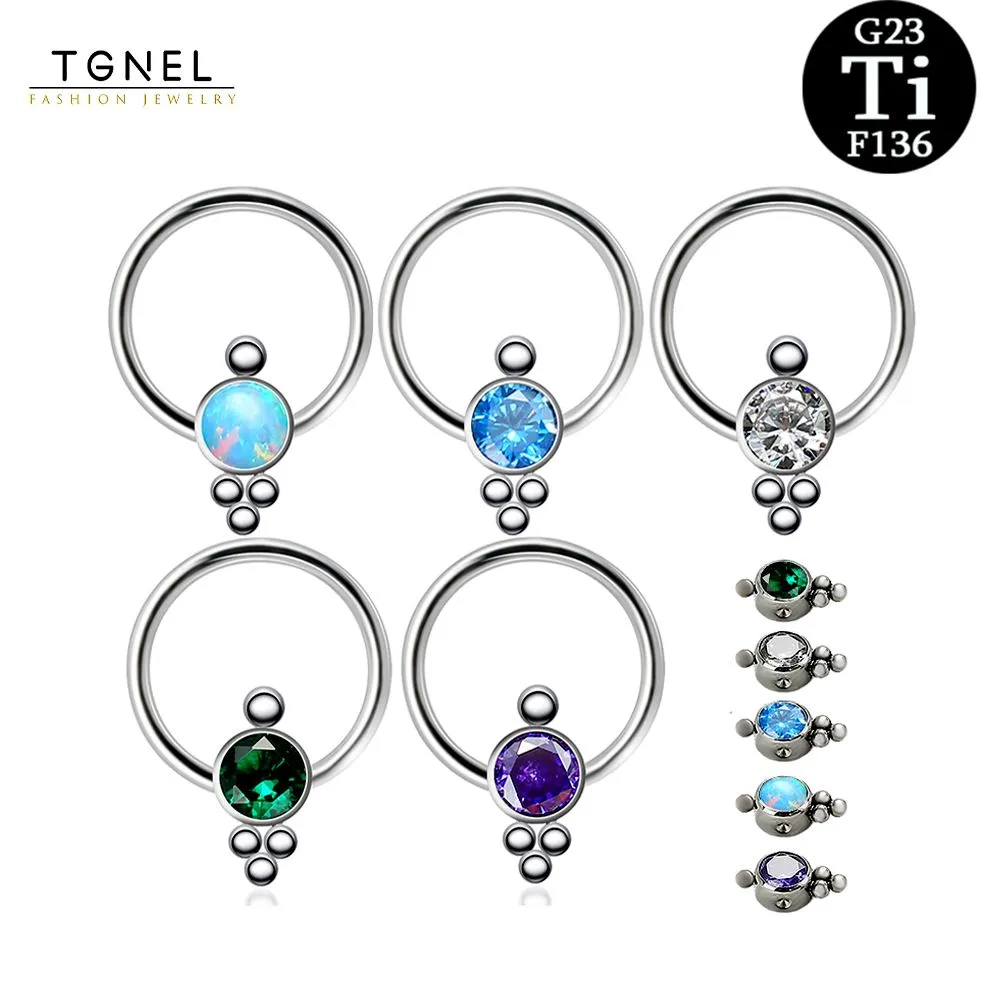Titanium Nose Rings: CZ Ball Closure Ring - Septum, Daith, Tragus ...