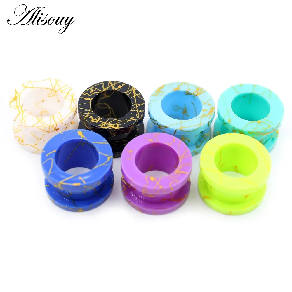 Acrylic Ear Plug and Tunnel: Clear Green Black Screw-Fit Ear Gauges ...