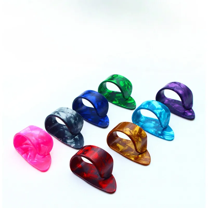 Metal Finger Picks Guitar Set: 4 Celluloid Picks & Sheath for Acoustic ...