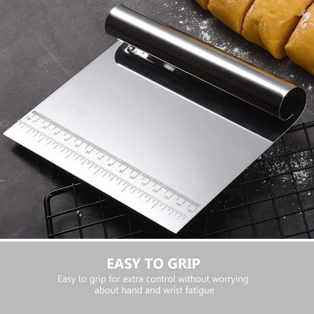 Premium Stainless Steel Dough Scraper: Multipurpose Kitchen Tool for ...