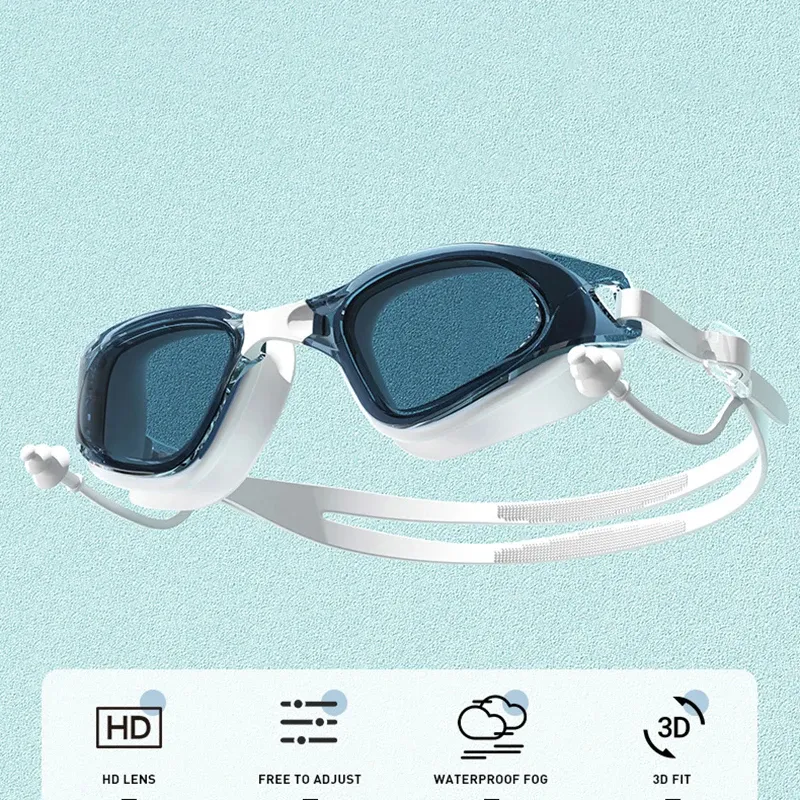 2024Upgraded Anti-Fog Swimming Goggles Set, HD Waterproof Silicone Swim ...