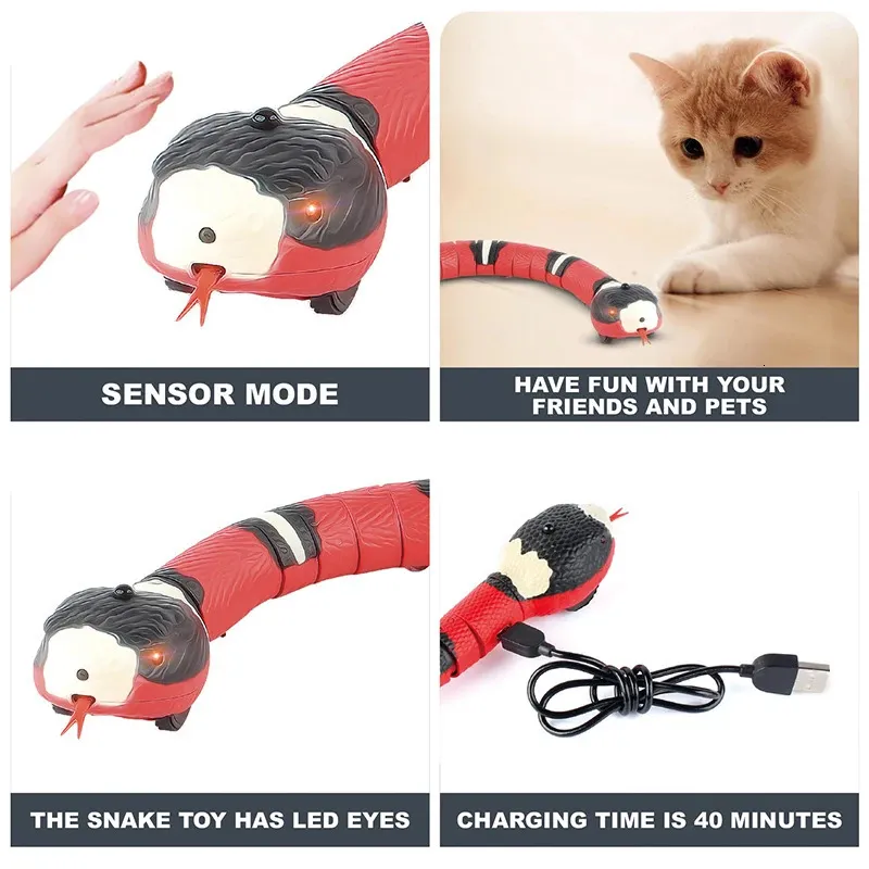 Smart Sensor Snake Cat Toy Automatic Electronic USB Rechargeable ...