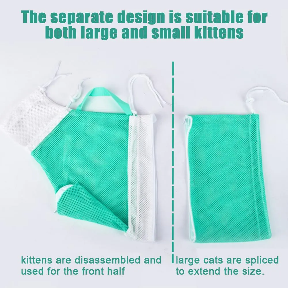 Multifunctional Cat Grooming Bag Adjustable Mesh Restraint for Cats and ...