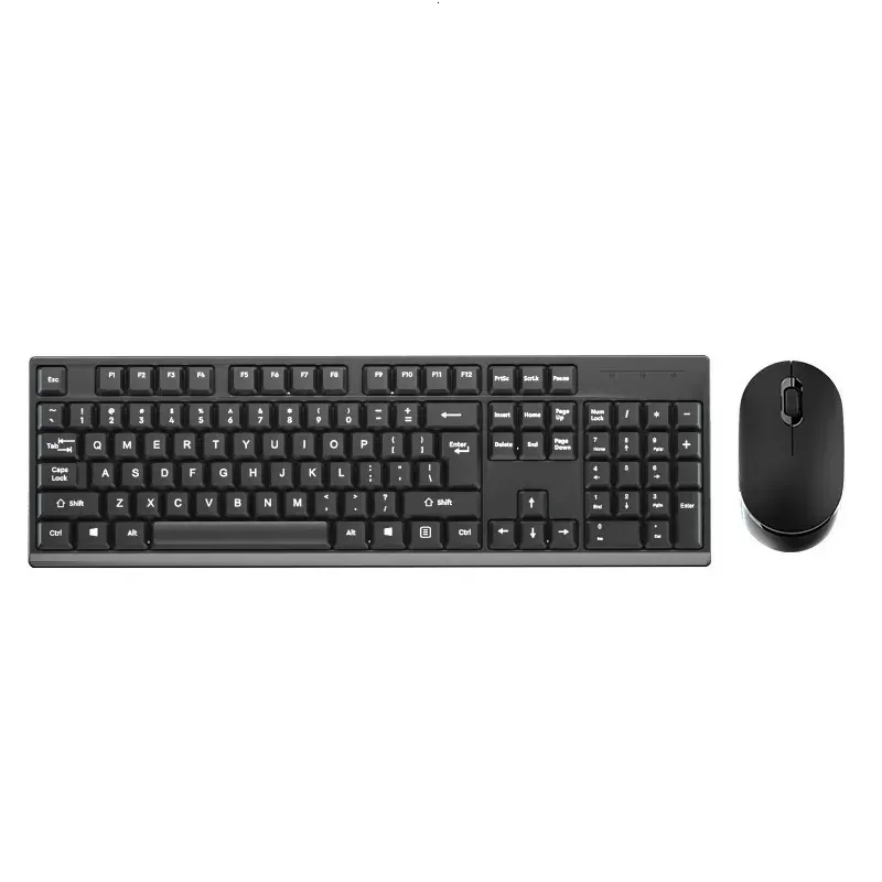 Wireless Keyboard and Mouse Combo: 2.4G Plug & Play, 104 Keys - Black ...