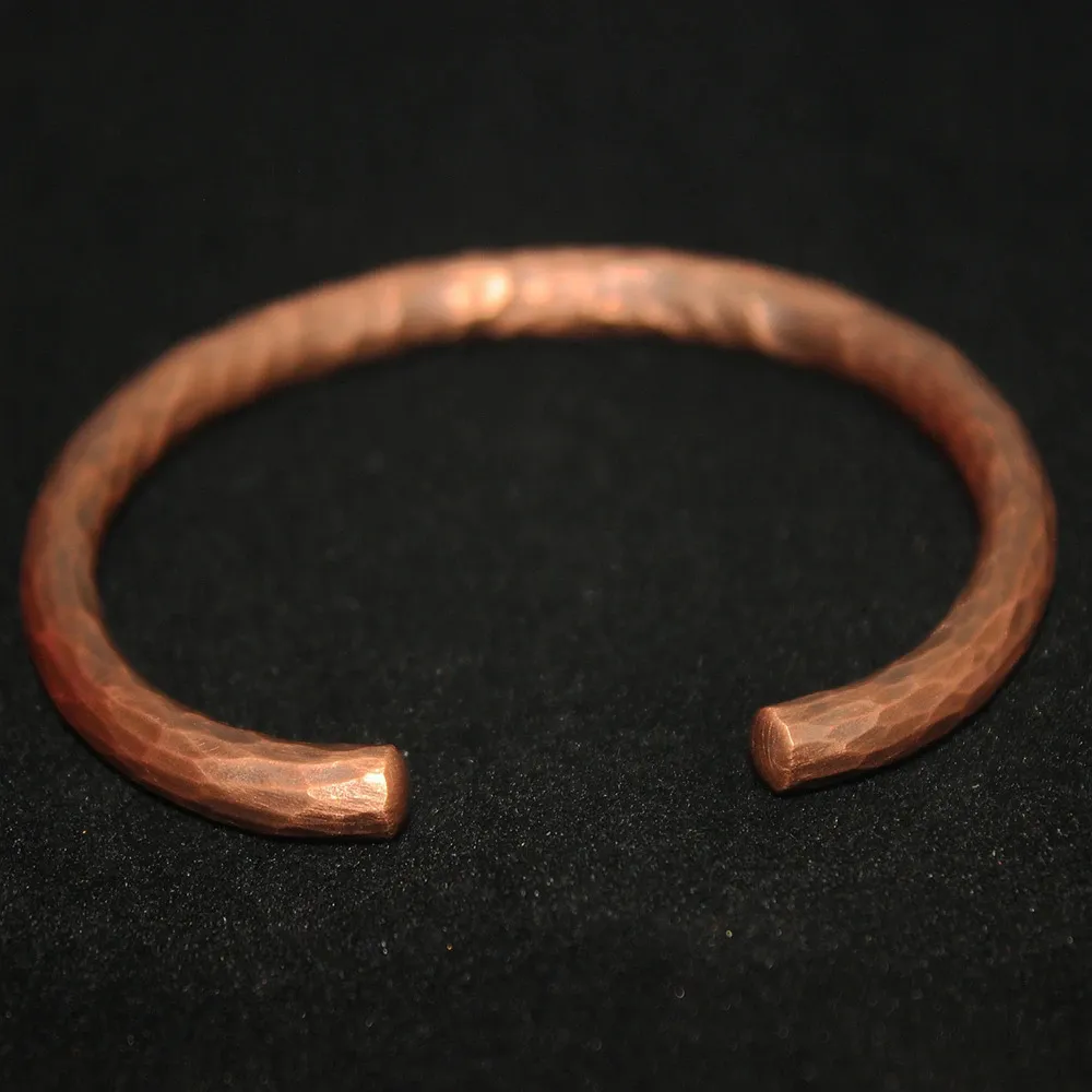 Hammered Copper Bracelet for Men & Women - Pure Copper Bangle, Handmade ...