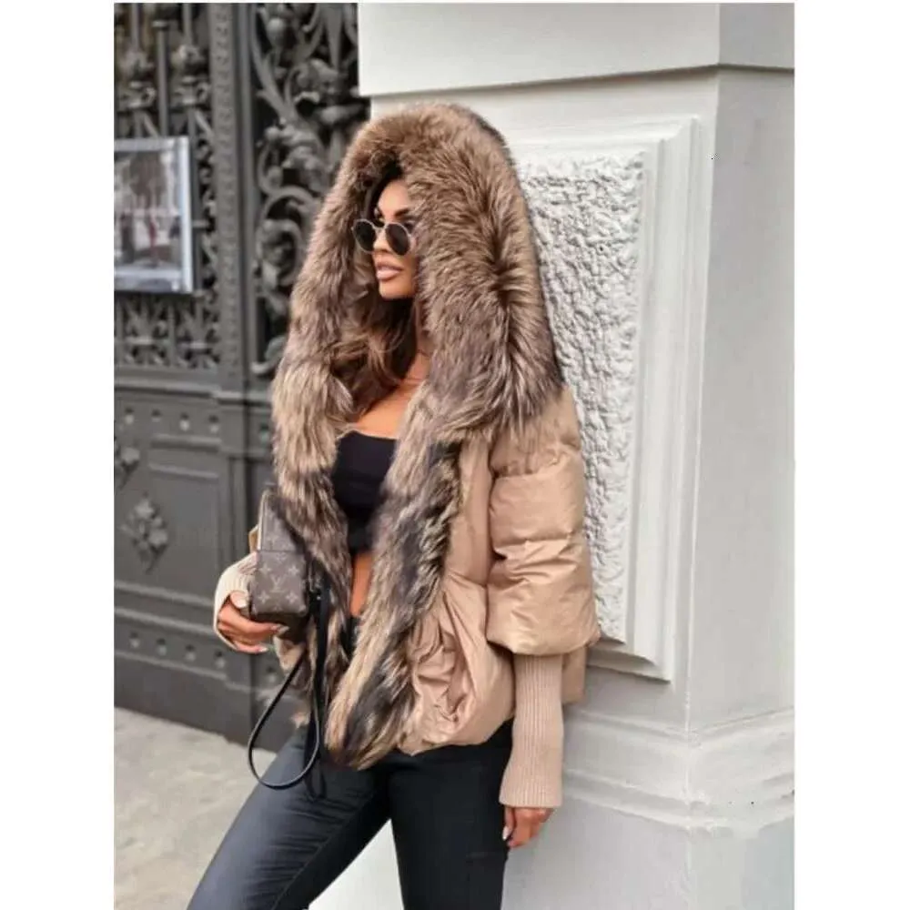 Real Fur Collar Fox Fur Hooded Down Jacket, Women's 2024 Winter Thick ...