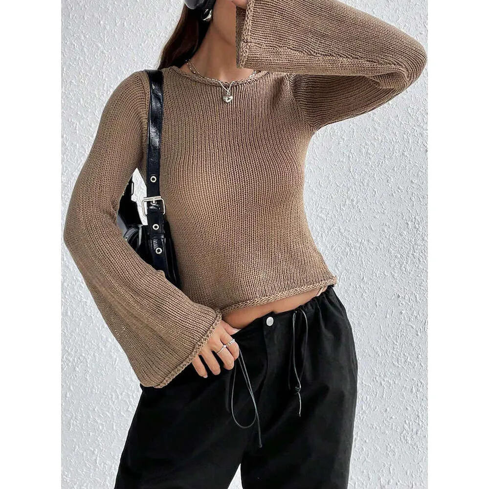 Threaded Flared Sleeve Pullover Sweater for Women - Premium Knit! Shop ...