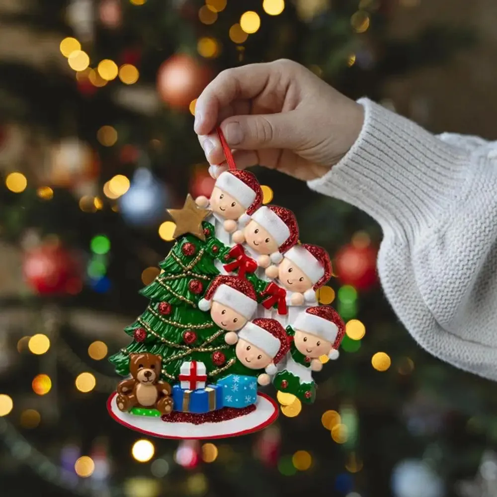 Family Christmas Ornaments Resin Pendants Custom Name Christmas Tree ...