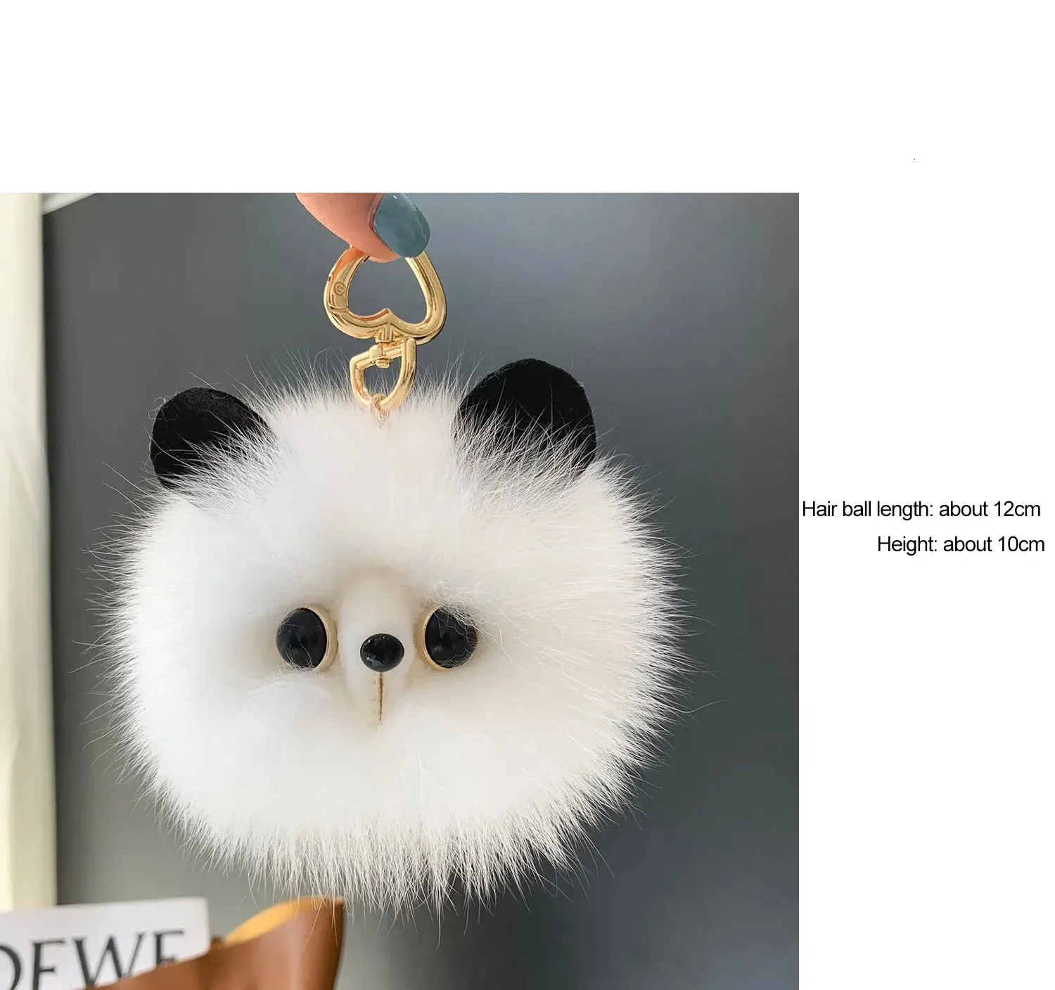 Real Fox Fur Keychain - Plush Pom Ball Charm, Women's Bag Pendant, Car ...