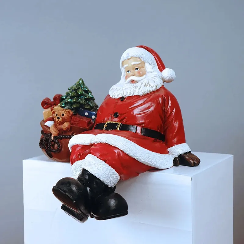 Festive Santa Claus Figurine - Handmade Resin Christmas Decoration ...