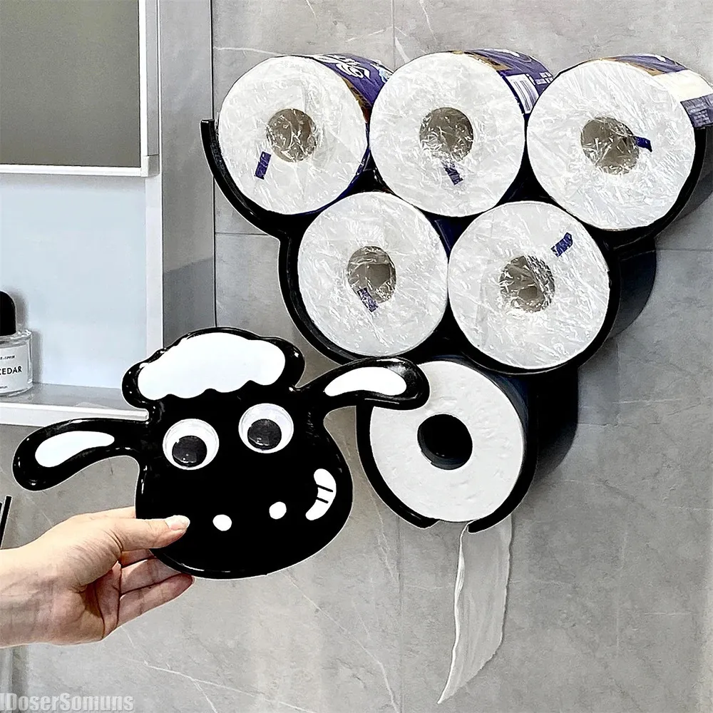 Sheep Toilet Paper Holder Cute Animal Wall Mounted Roll Dispenser ...