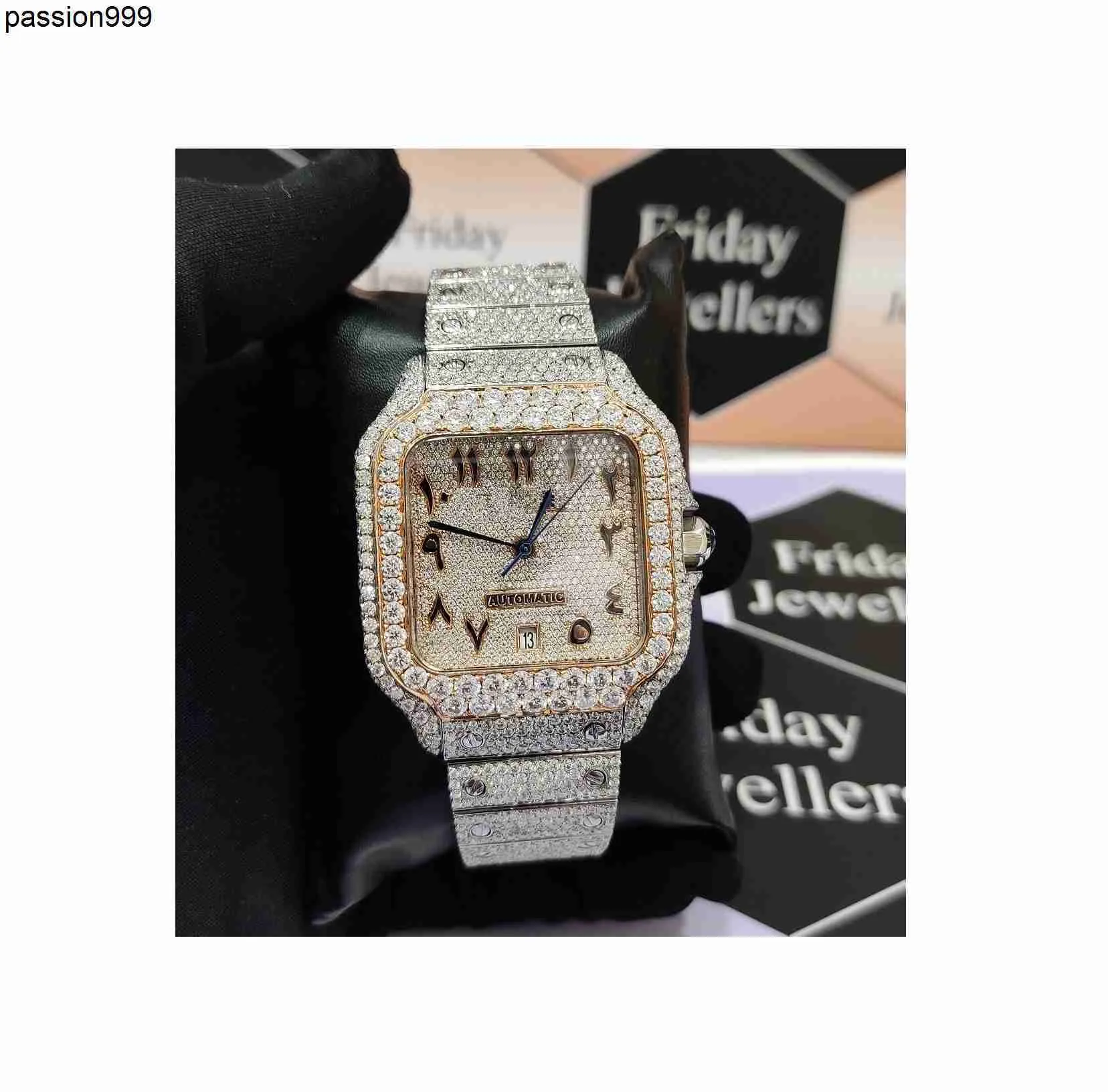 VVS Moissanite Diamond Iced Out Automatic Mechanical Watch - 40MM ...