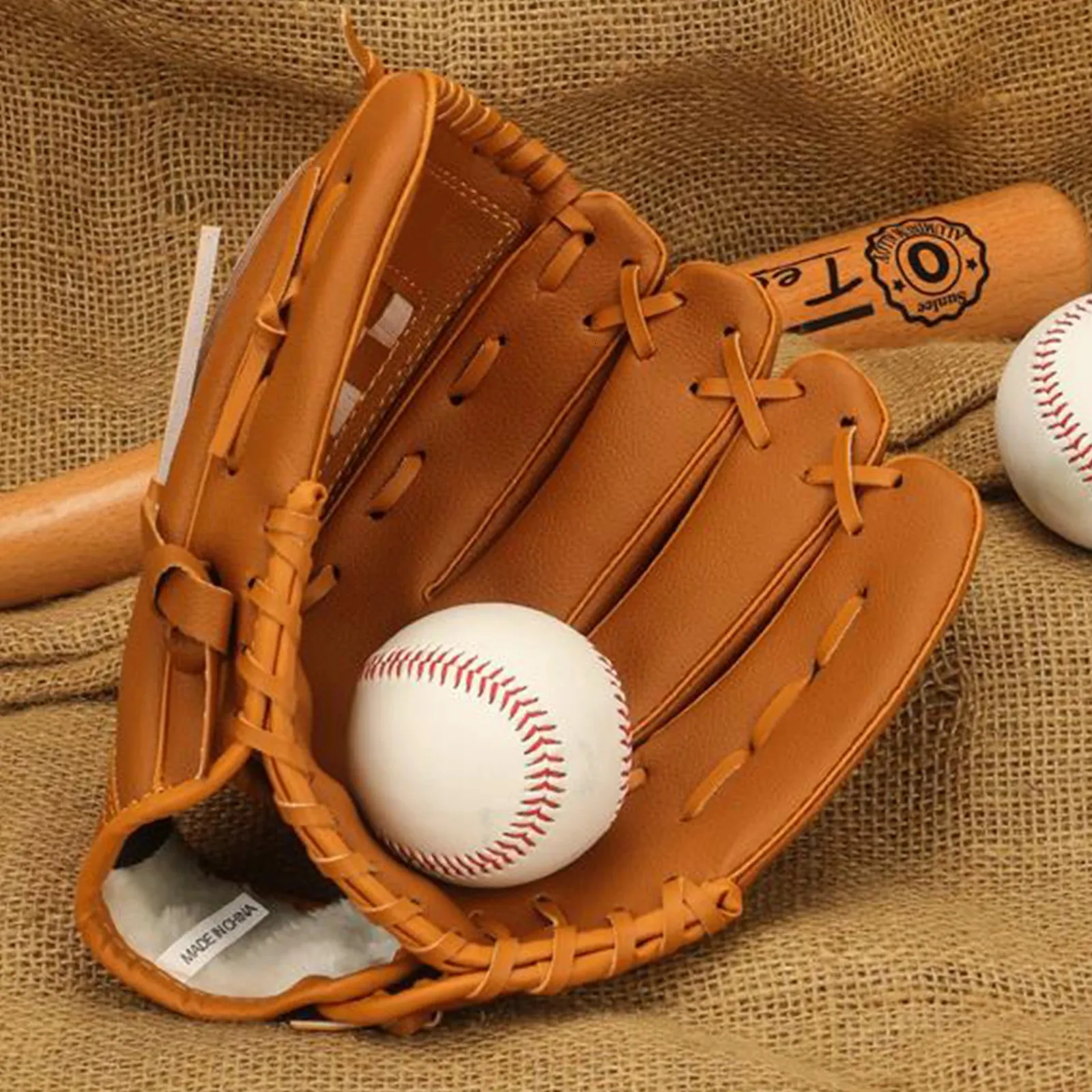 Outdoor sports baseball gloves PU leather hitting gloves soft ball ...