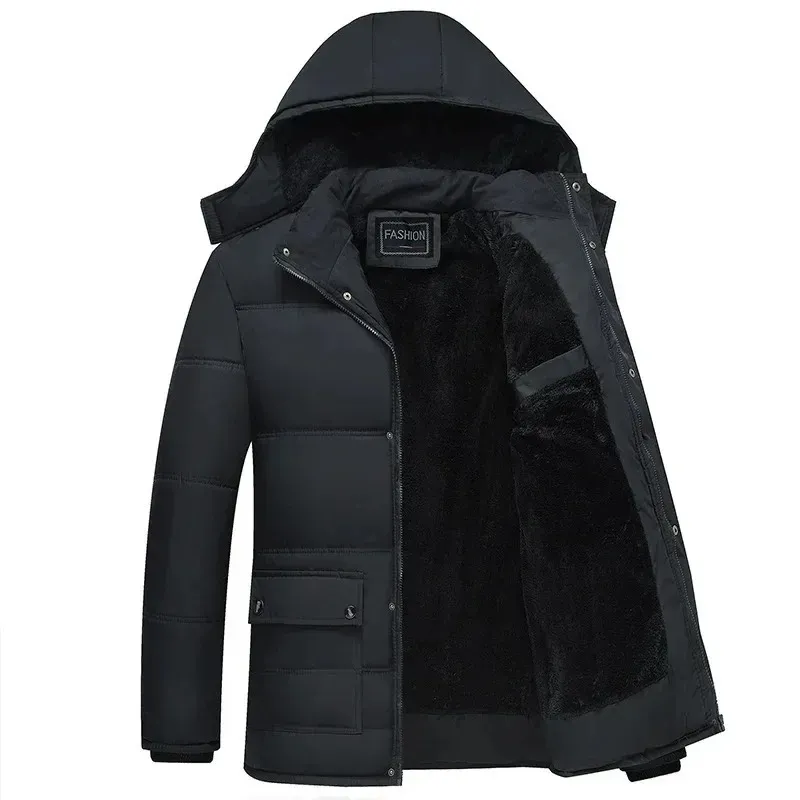 Parka Mens Coats Winter Jacket Mens Thick Hooded Waterproof Jacket Warm ...