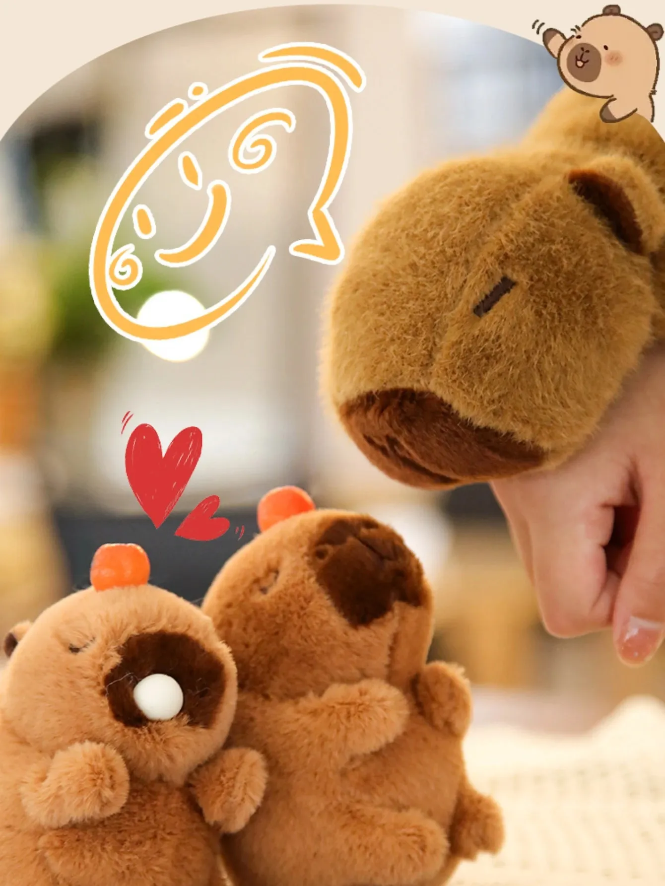 Capybara Tail Swinging Thumbelina Doll Plush Hand Puppet Toy With Snap ...