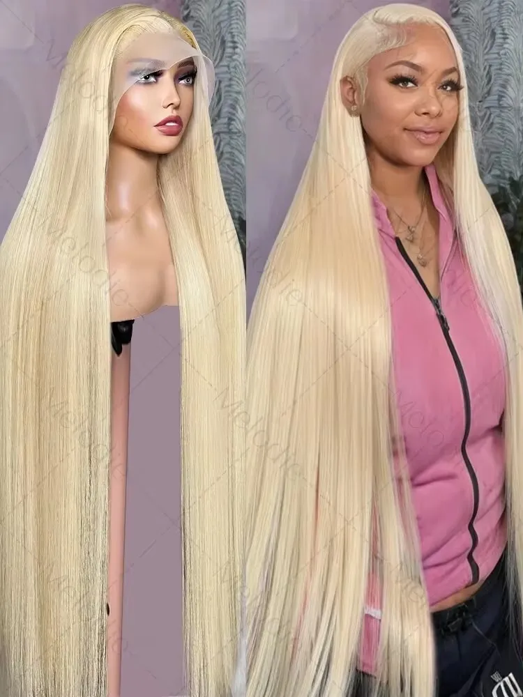 Blonde Straight Human Hair Wig 13x6 Lace Frontal 40-42 Inches 250% ...