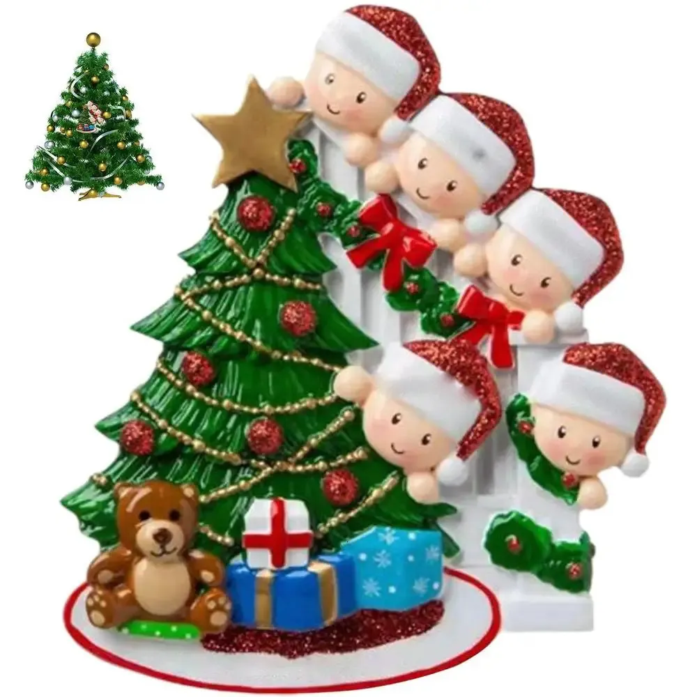 Family Christmas Ornaments Resin Pendants Custom Name Christmas Tree ...