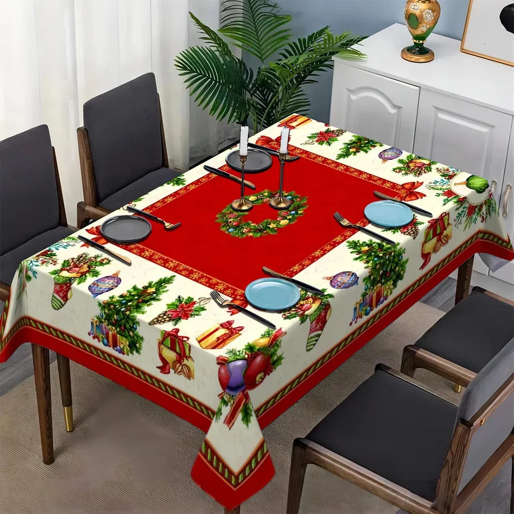Christmas Tablecloth: Waterproof Xmas Party Table Decorations - Best ...
