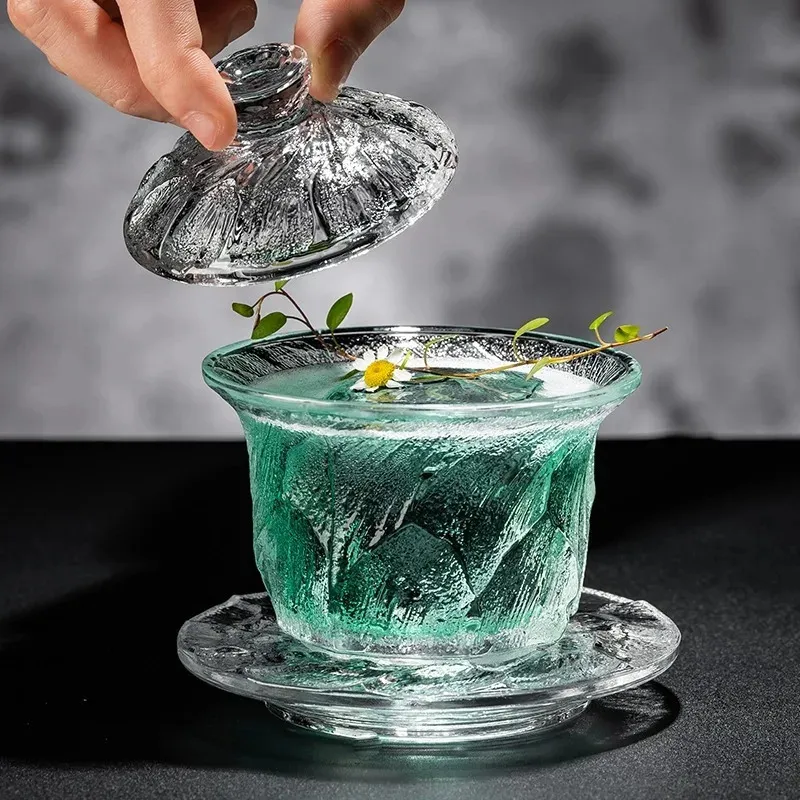 Japanese Kung Fu Tea Cup Set with Lid - Cold Brew Glassware for Bar ...