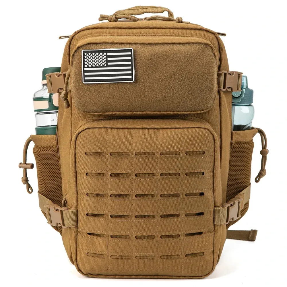 Tactical Backpack 25L/45L - Laser Cut Molle, Water Bottle Holders, Gym ...
