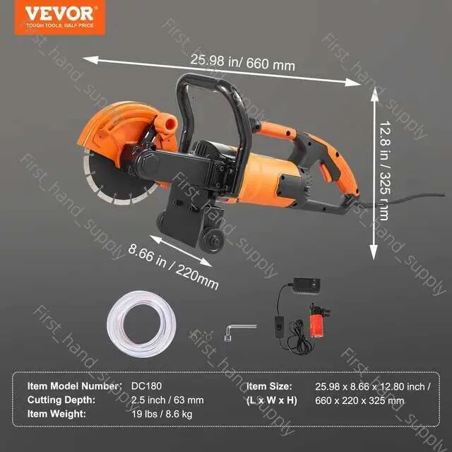 VEVOR Electric Concrete 9 1800W 15A Motor Circular With 3.5 In Cutting ...